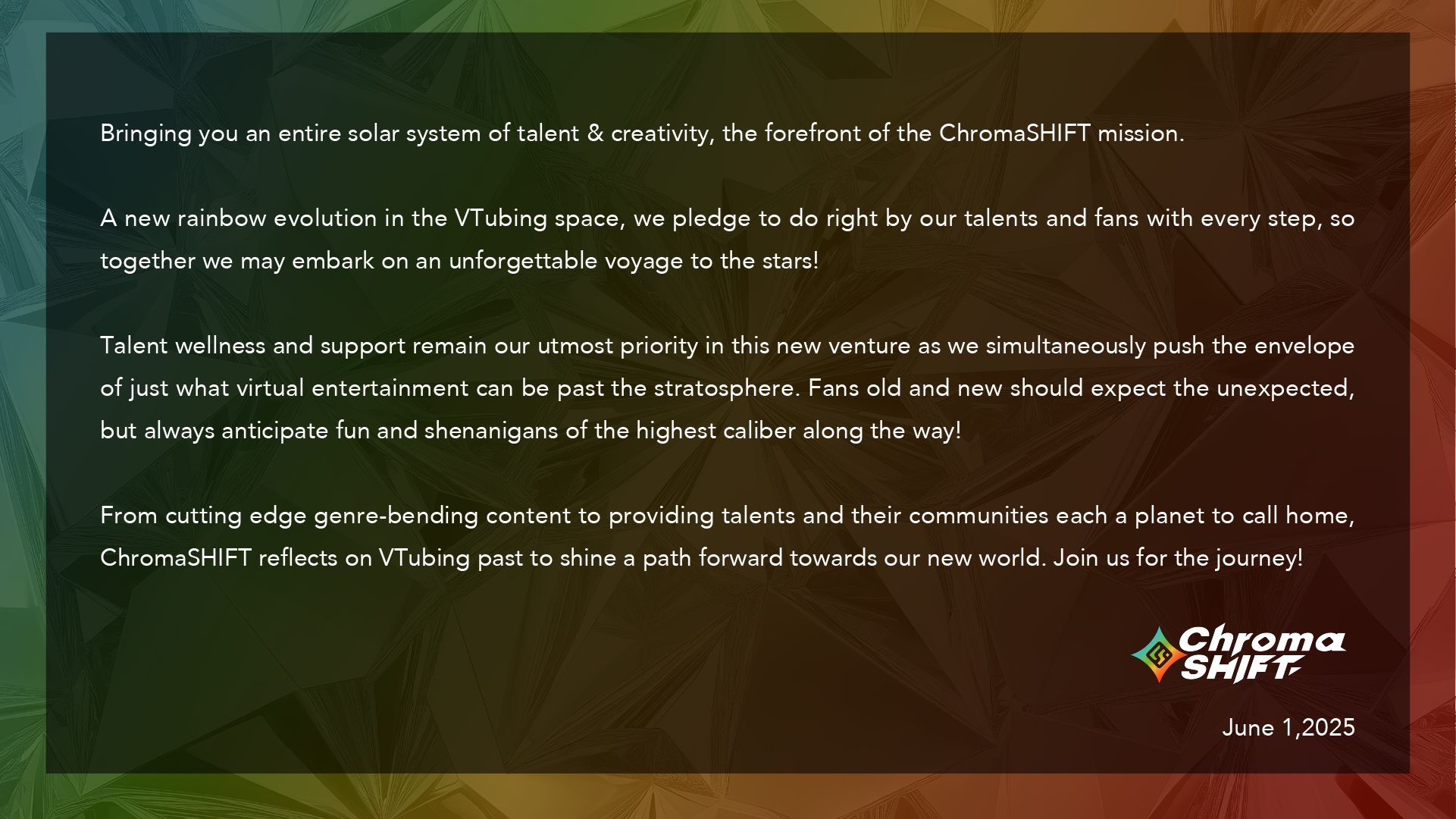 Popular international VTuber group relaunches as "ChromaSHIFT." - News | Brave group Inc.